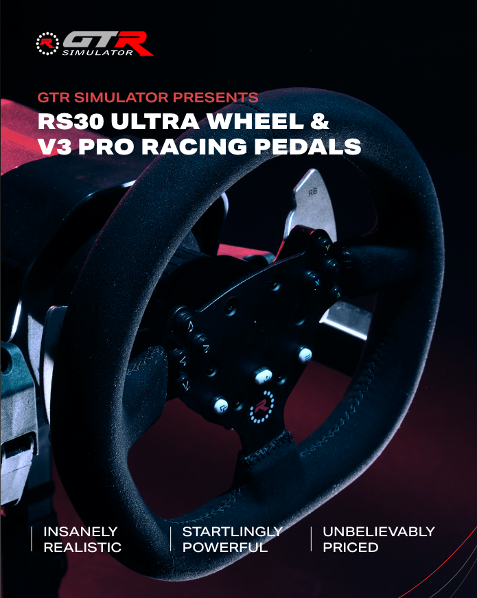 DUAL-MOTOR, FORCE FEEDBACK RACING WHEEL WITH RESPONSIVE PEDALS
